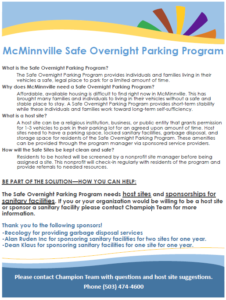 Safe Parking Program – Progressive Yamhill